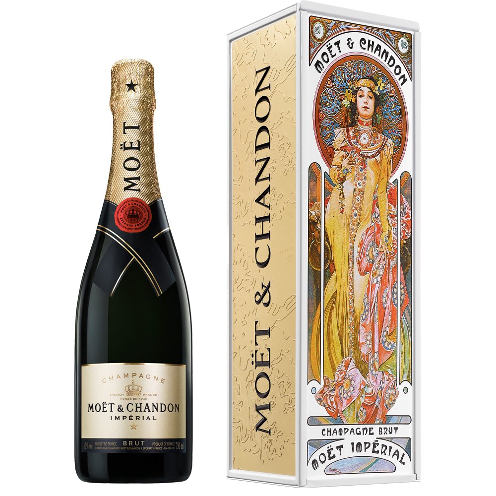 Champagne Brut "Moët Impérial x Alphonse Mucha" Limited Edition Gold - Moët & Chandon (gift box)