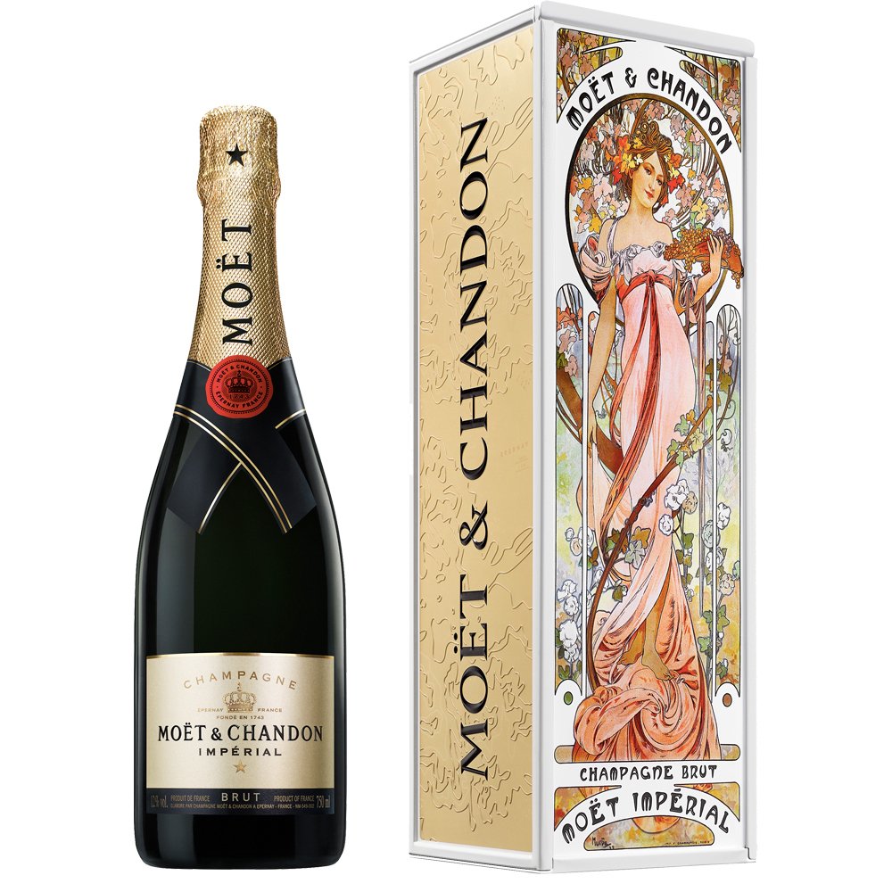Champagne Brut "Moët Impérial x Alphonse Mucha" Limited Edition Red ...